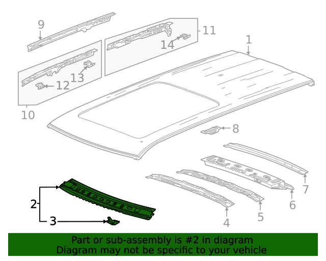 2021-2023 GM Roof Front Header Panel 84683466 | GMPartsDirect.com