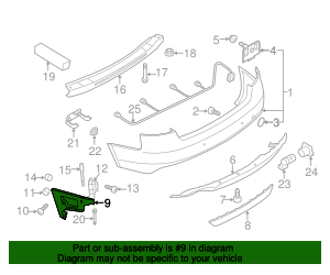 8K9-807-454 - Bumper Guide 2009-2012 Audi A4 Quattro | Audi OEM Parts