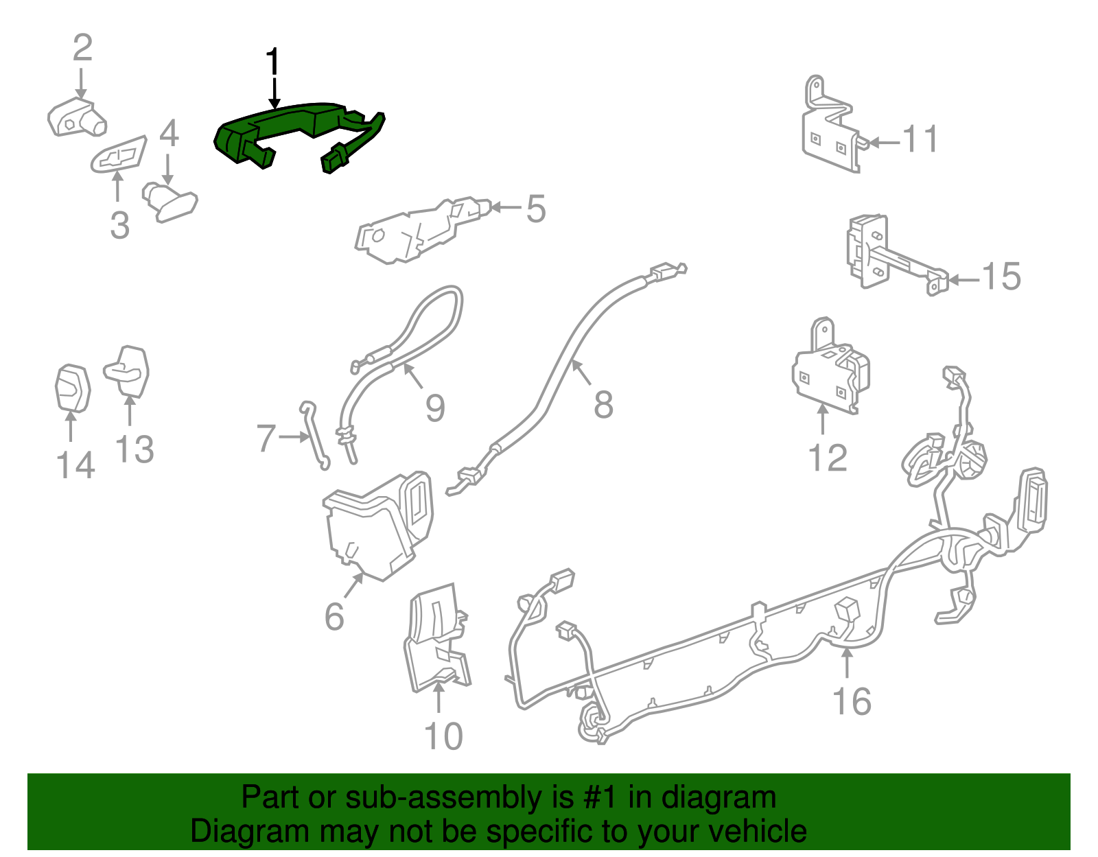2015-2025 Cadillac Primed Front Side Door Outside Handle 13517522 ...