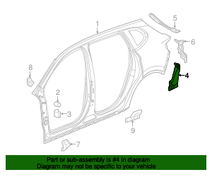 23484177 GM Passenger Side Body Side Outer Panel Rear Lower Extension ...