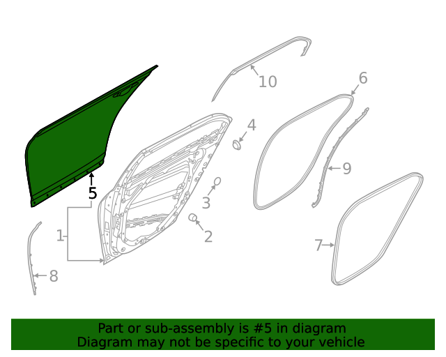 77111-D2000 - Door Outer Panel 2017-2022 Genesis G90 | AutoNationParts.com