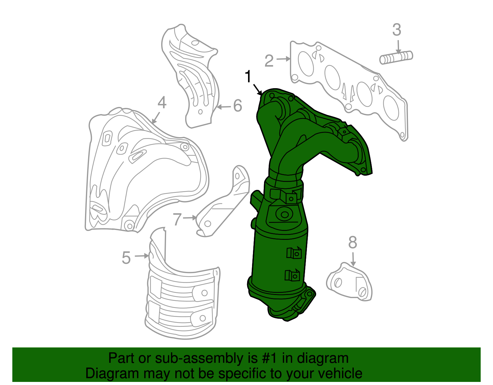 Genuine Toyota Exhaust Manifold part# 25051-28340 for 2006-2015 Toyota ...