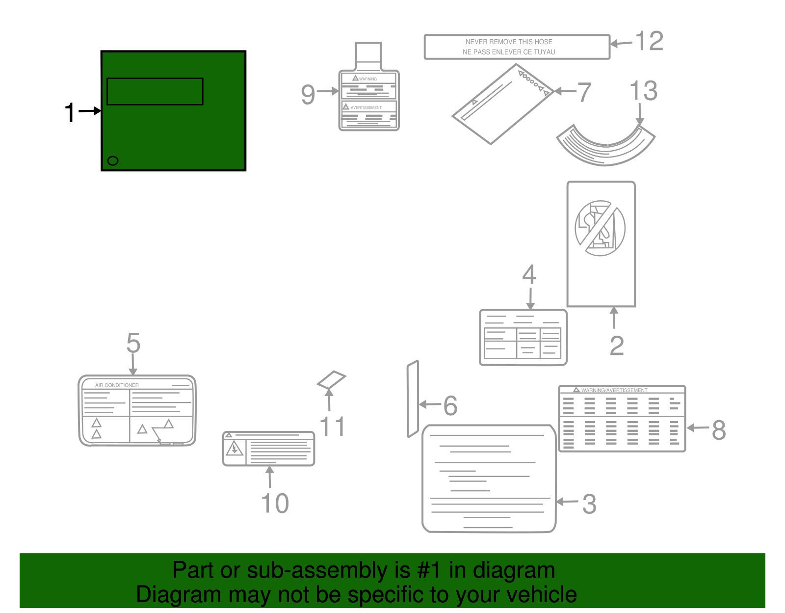 2010 Nissan Altima Emission Label 14805-ZX05E | Sullivan Brothers Nissan