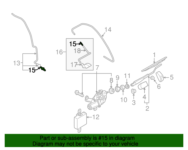 0K9AA-67502 - Lift-Gate Washer Hose Adapter 1998-2009 Kia | Kia.Parts Store