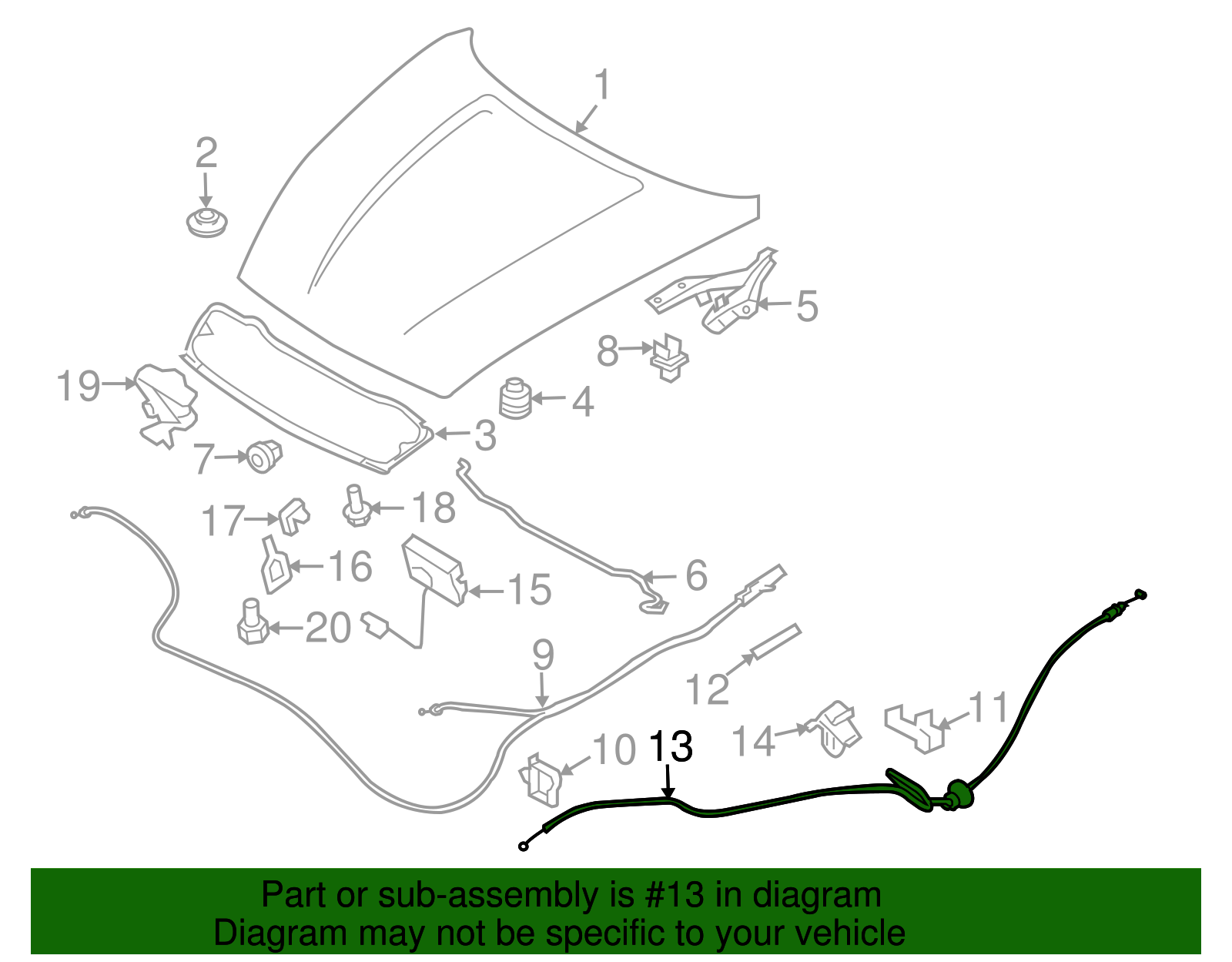 65620-1EA0A - 2009-2020 Nissan 370Z - Release Cable | Anicra Nissan Parts