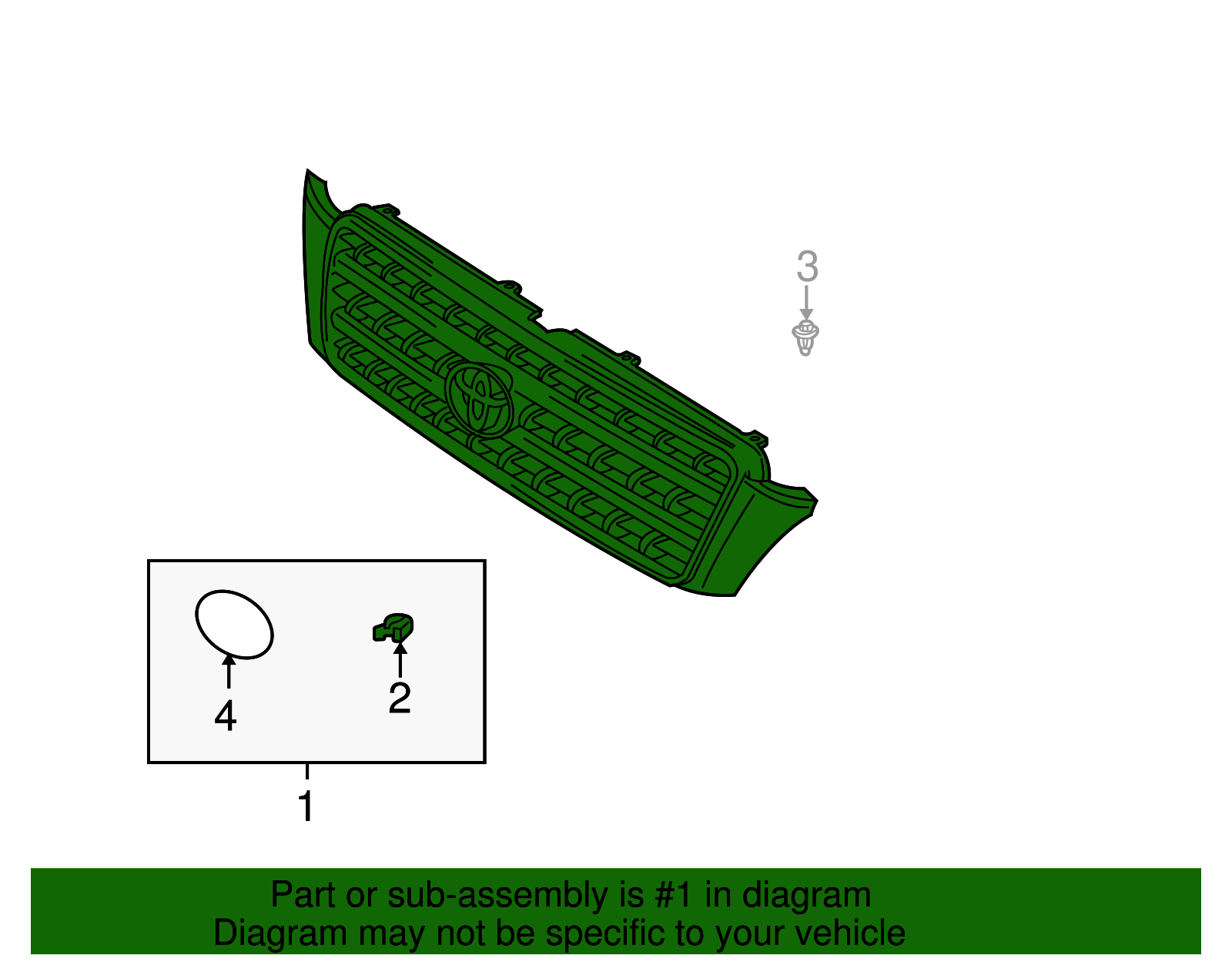 2001-2003 Toyota Highlander Grille 53101-48060-C0 | Toyota Parts Center