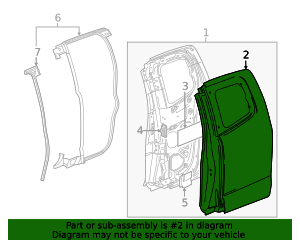 2015-2022 GM Passenger Side Rear Door Outer Panel 23488401 GM ...