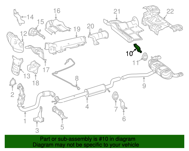 246-492-09-41 - Muffler & Pipe Bracket 2014-2020 Mercedes-Benz ...