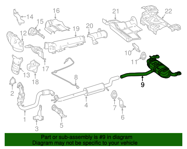 2015-2020 Mercedes-Benz Muffler & Pipe 156-490-16-81 | MB Online Parts