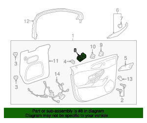 2016-2022 GM Jet Black Front Driver Side Door Window Switch 13408454 ...