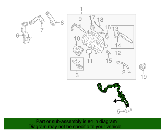 2008-2013 Toyota Highlander HVAC Heater Hose 87245-0E200 | Toyota Parts ...