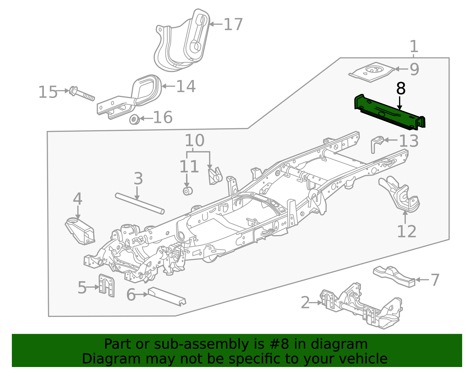 2020-2025 GM Spare Wheel Hoist Crossmember 84608607 GM | GMPartsDirect.com