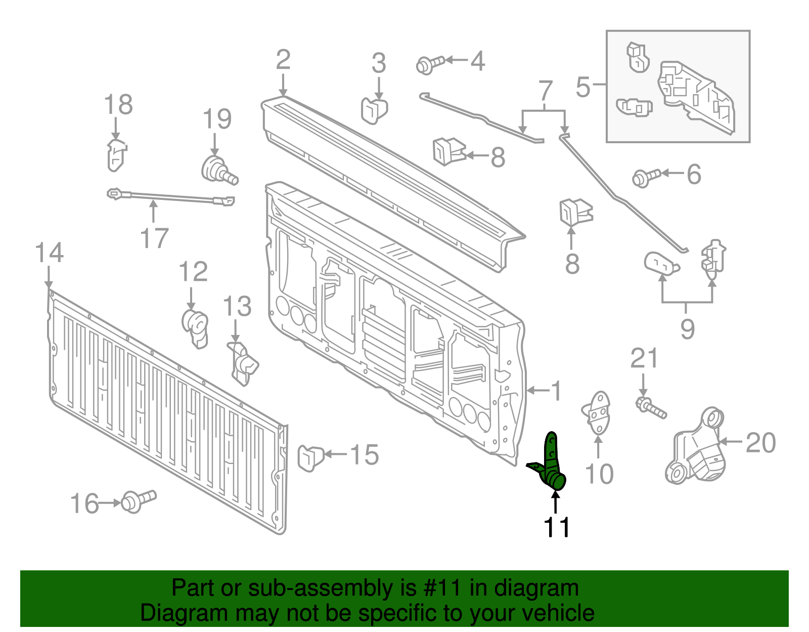 2016-2023 Toyota Tacoma Tailgate Hinge (Left) 66120-04030 | Toyota ...