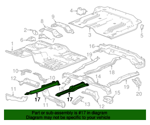2014-2020 GM Passenger Side Floor Panel Reinforcement 22958808 ...