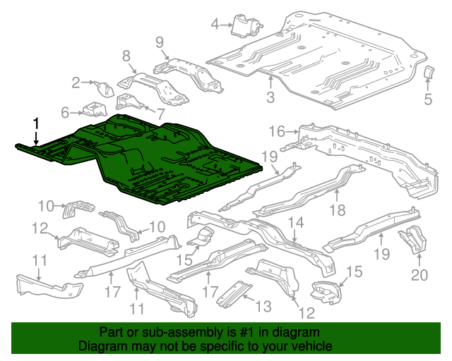 2014-2020 GM Front Floor Panel 20939873 GM | GMPartsDirect.com