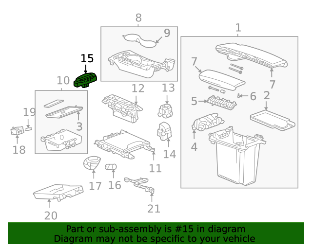2021-2023 Buick Envision Floor Console Accessory Function Switch ...