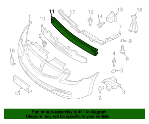 2011-2012 Nissan Altima Impact Bar 62030-ZX00A | OEM Parts Online