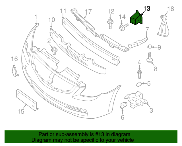 2007-2013 Nissan Altima Bumper Impact Bar Bracket 62211-JA00A ...