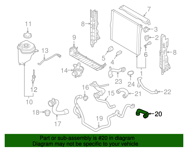17127576368 - 2008-2019 BMW Engine Coolant Hose (17-12-7-576-368) | BMW ...