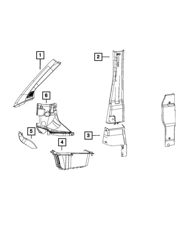 2014-2022 Ram A Pillar Molding, Right 68101506AA | Mopar Estores