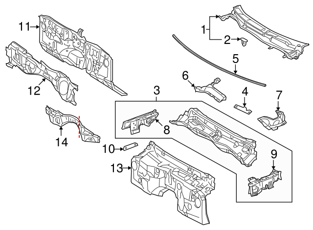 2006-2015 Lexus Cowl Grille Panel Brace 55715-53040 | AutoNation Parts