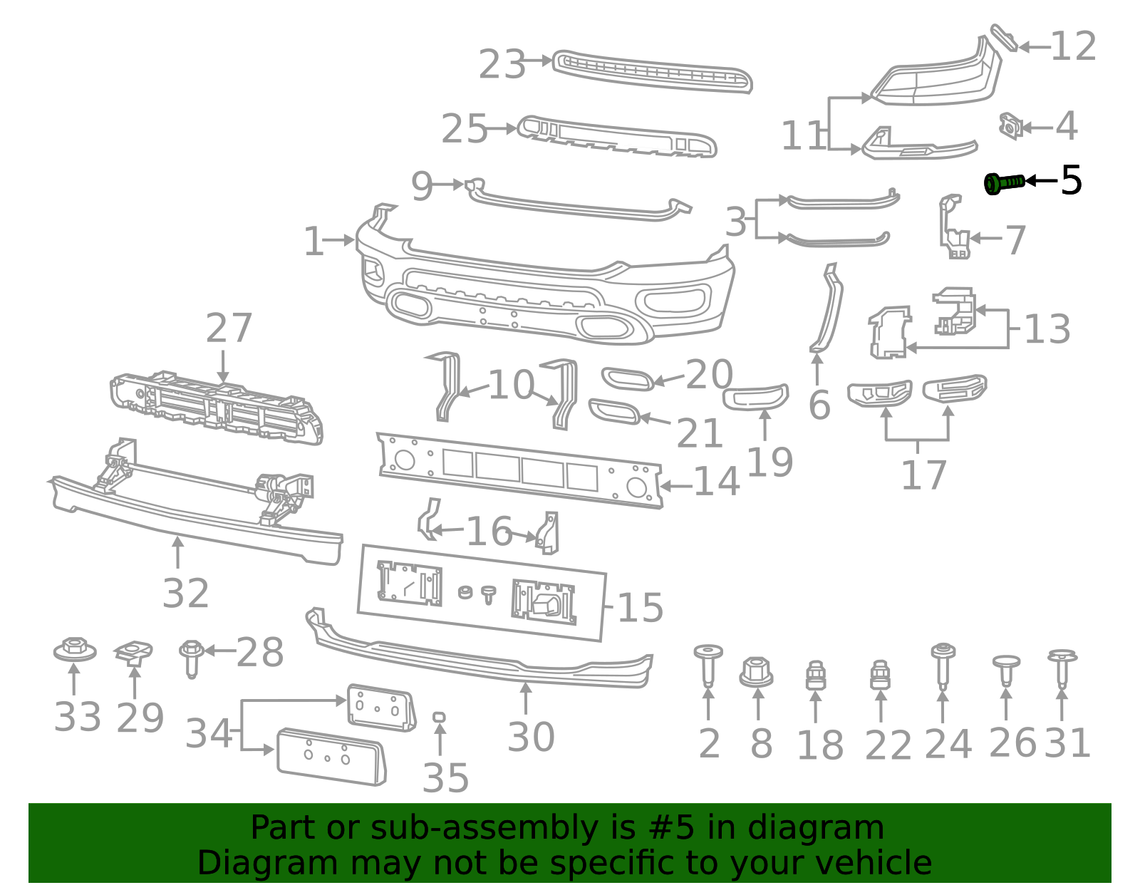2005-2024 Mopar Radiator Shutter Assembly Bolt 06508065AA | Mopar Parts ...
