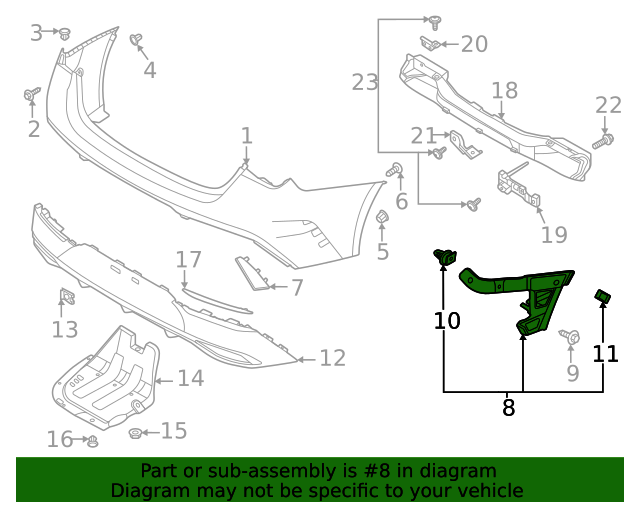 86651-L3000 - Side Bracket 2021-2024 Kia K5 | Kia.Parts Store