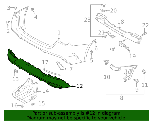 86650-L3000 - Lower Cover 2021-2023 Kia K5 | Kia.Parts Store