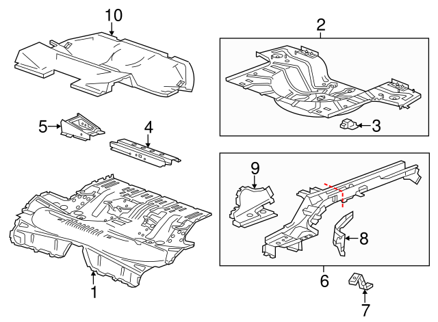 2011-2017 GM Passenger Side Rear Underbody Rail Assembly 22954600 ...