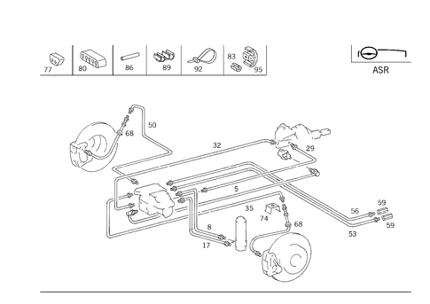 Brake Lines Used for Acceleration Skid Control (Asr) for 1984 Mercedes ...