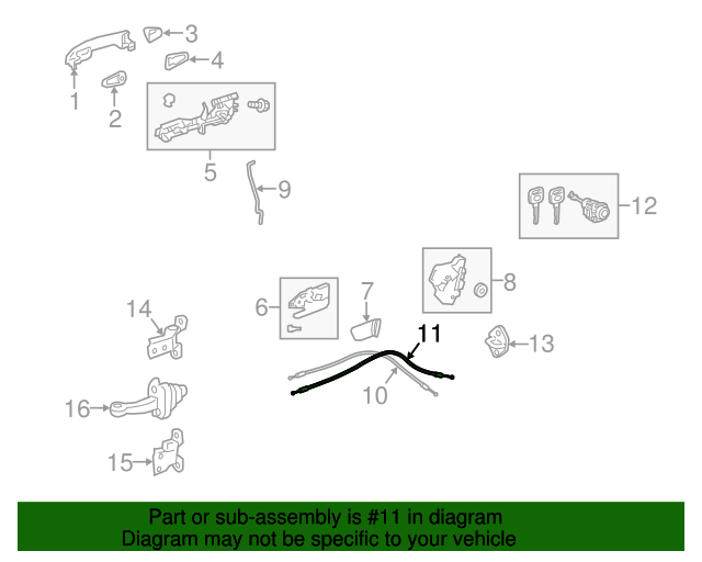 2013-2018 Toyota RAV4 Lock Cable 69710-42060 | OEM Parts Online