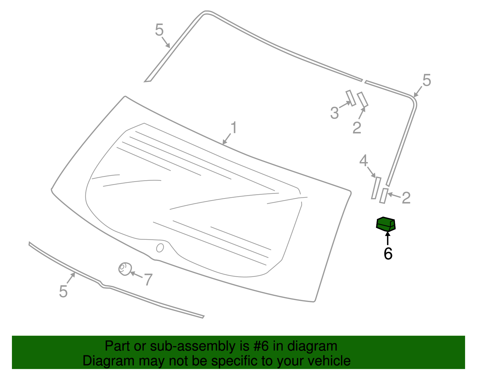 73214-TLA-A01 - Molding R Rear Windshield Corner - 2017-2020 Honda CR-V ...