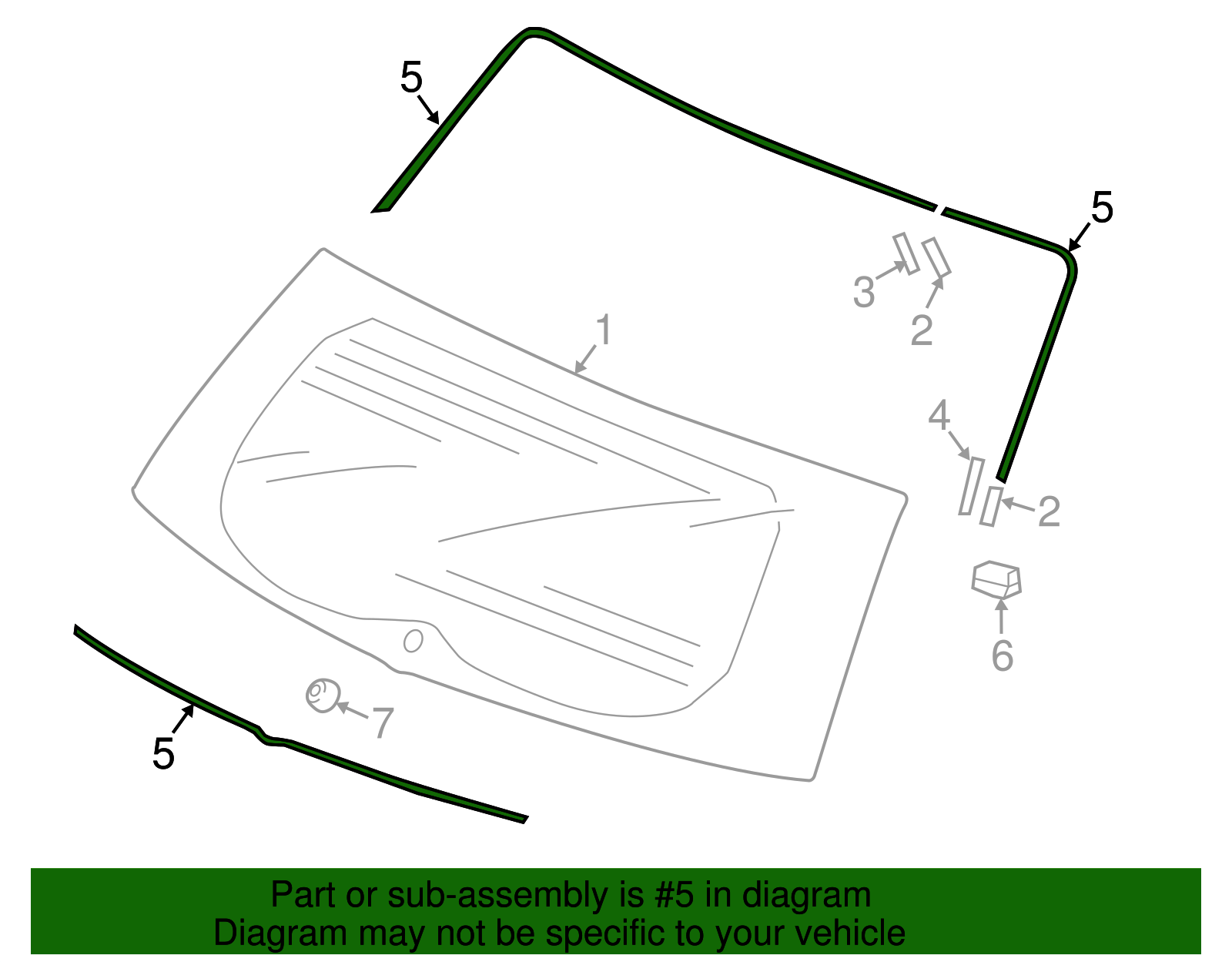 73127-TY0-000 - Rubber Windshield Dam (C) - 2015-2020 Honda | Genuine ...