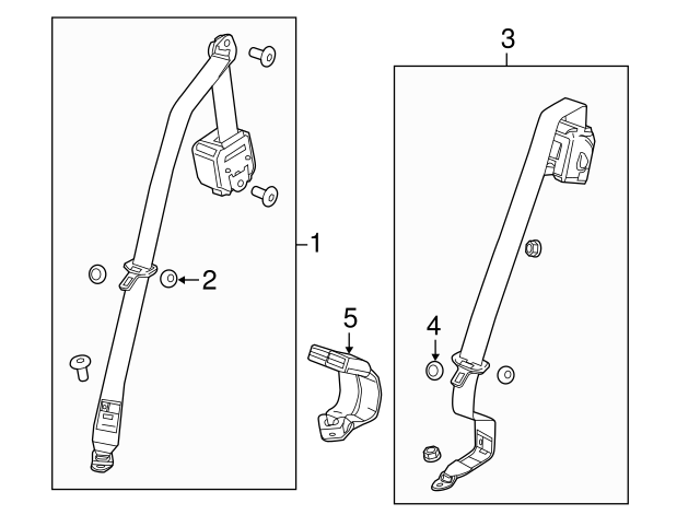 2013-2018 Buick Encore Jet Black Rear Seat Center Retractor Side Belt ...