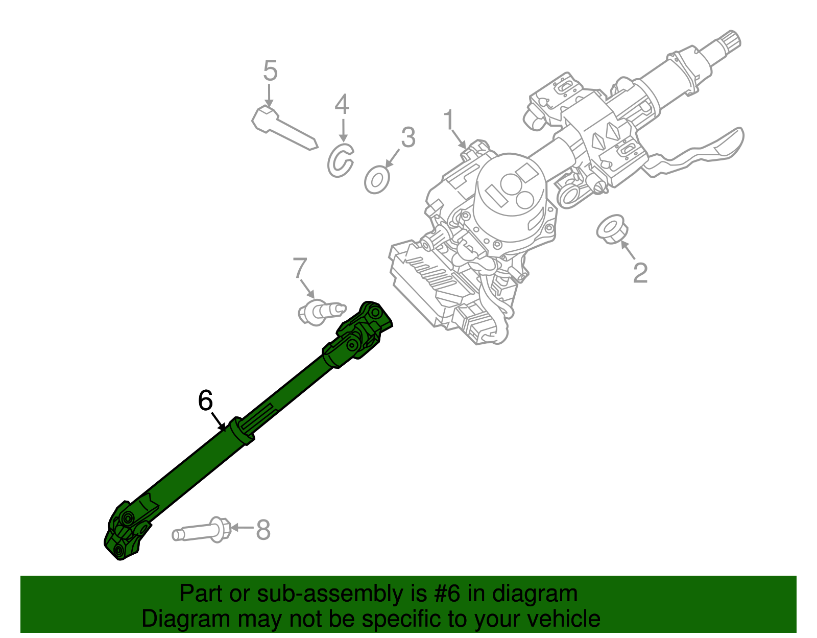 2016-2020 Kia Sorento Intermediate Shaft 56400-C5500 | QuirkParts