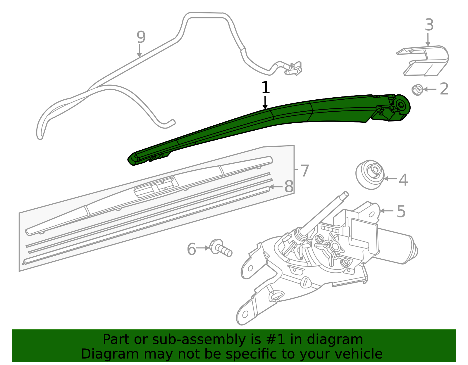 Genuine Toyota Wiper Arm part# 85241-WB001 for 2020 Toyota Yaris ...