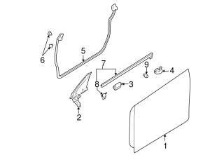 1998-2008 Subaru Belt Weather-Strip Stabilizer 61256AE010 | Subaru ...