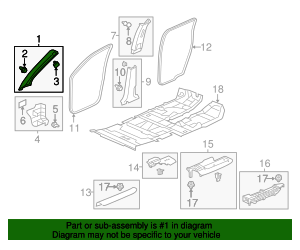 84101-TG7-A01ZA - Garnish Assembly R Front Pillar *YR507L* (Shadow ...