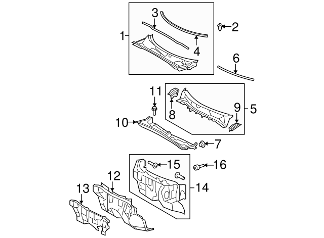 2008-2013 Toyota Highlander Cowl Panel 55700-0E040 | Toyota Parts