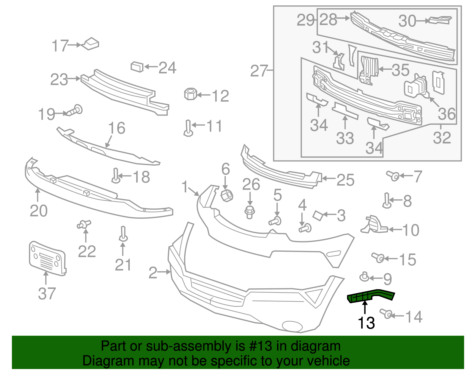 2008-2015 GM Front Driver Side Bumper Fascia Side Bracket 96804099 GM ...