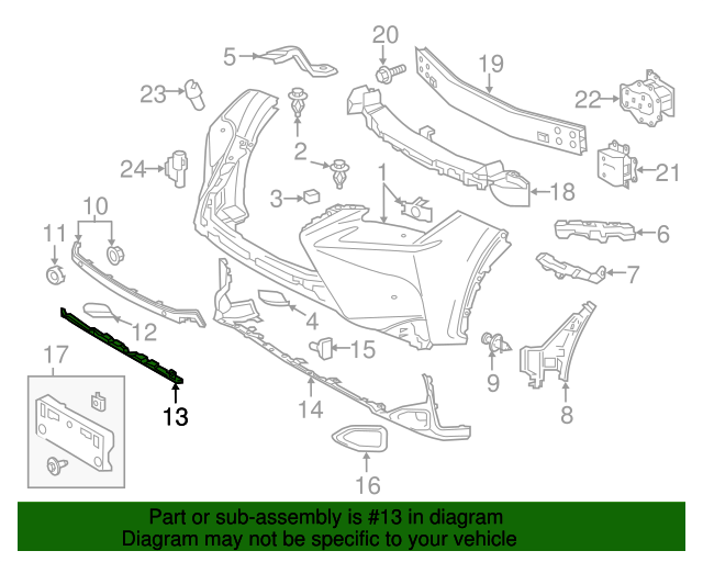 2015-2017 Lexus Lower Grille 53112-78030 | OEM Parts Online
