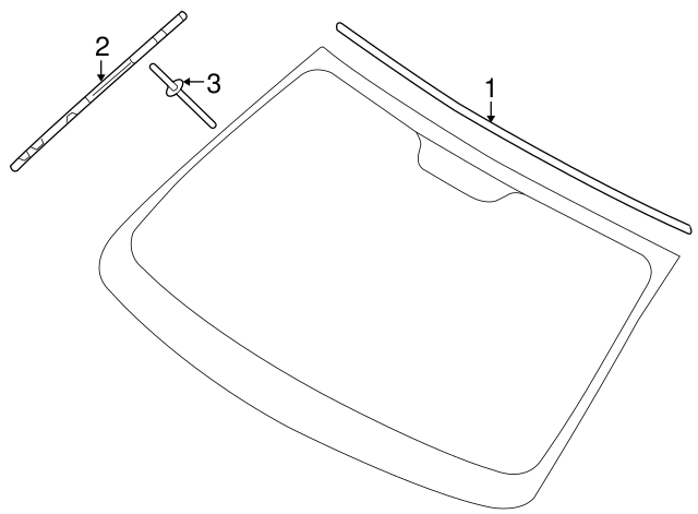 86130-2M000 - Windshield Molding 2010-2016 Hyundai Genesis Coupe ...