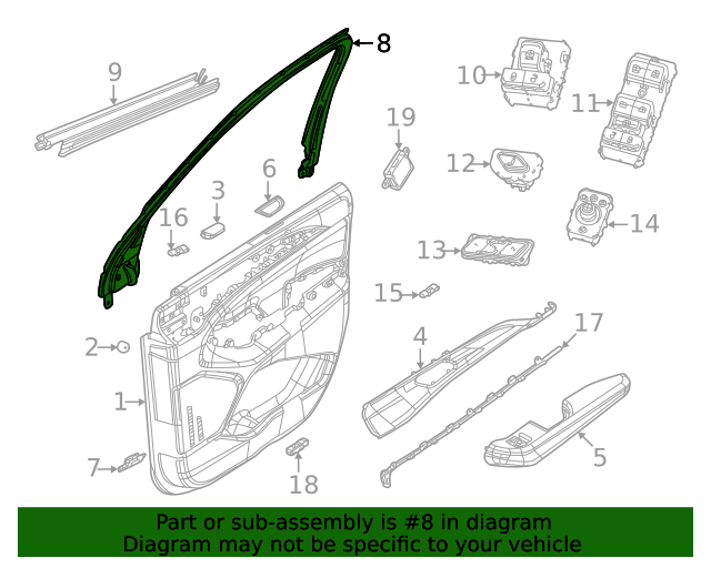 2021-2023 Jeep Upper Molding 6pu95tx7ab | TascaParts.com