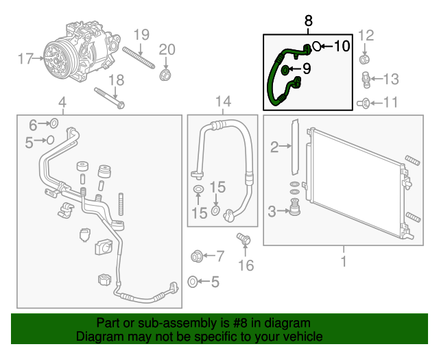 42592095 - Air Conditioning Condenser Hose Assembly 2016-2022 Chevrolet ...