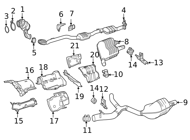 274-142-02-40 - Exhaust System Hanger Bracket 2015-2021 Mercedes-Benz ...