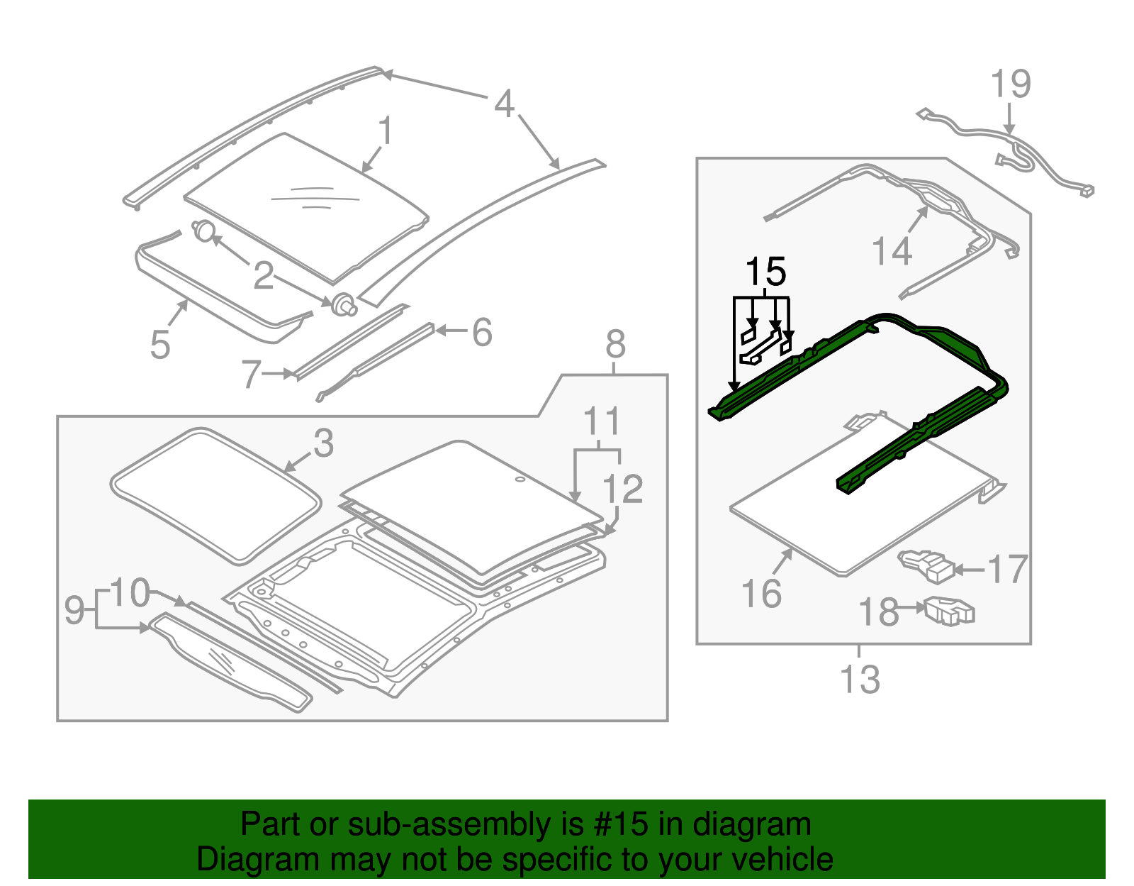 2014-2022 Kia Sunroof Guide Rail 81699-3S010 | Genuine OEM Kia Parts