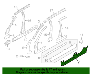 2014-2018 Subaru Forester Rocker Panel 51449SG0009P | Retail ...