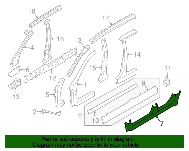 2014-2018 Subaru Forester Rocker Panel 51449SG0009P | Subaru Parts Store