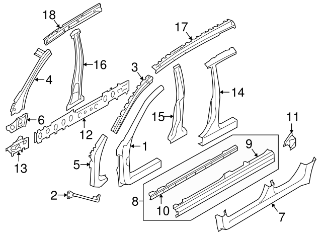 2014-2018 Subaru Forester Rocker Panel 51449SG0009P | Subaru Parts Store