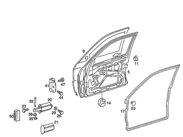 201-720-05-78 - Sealing Frame 1955-1993 Mercedes-Benz | Mercedes-Benz ...